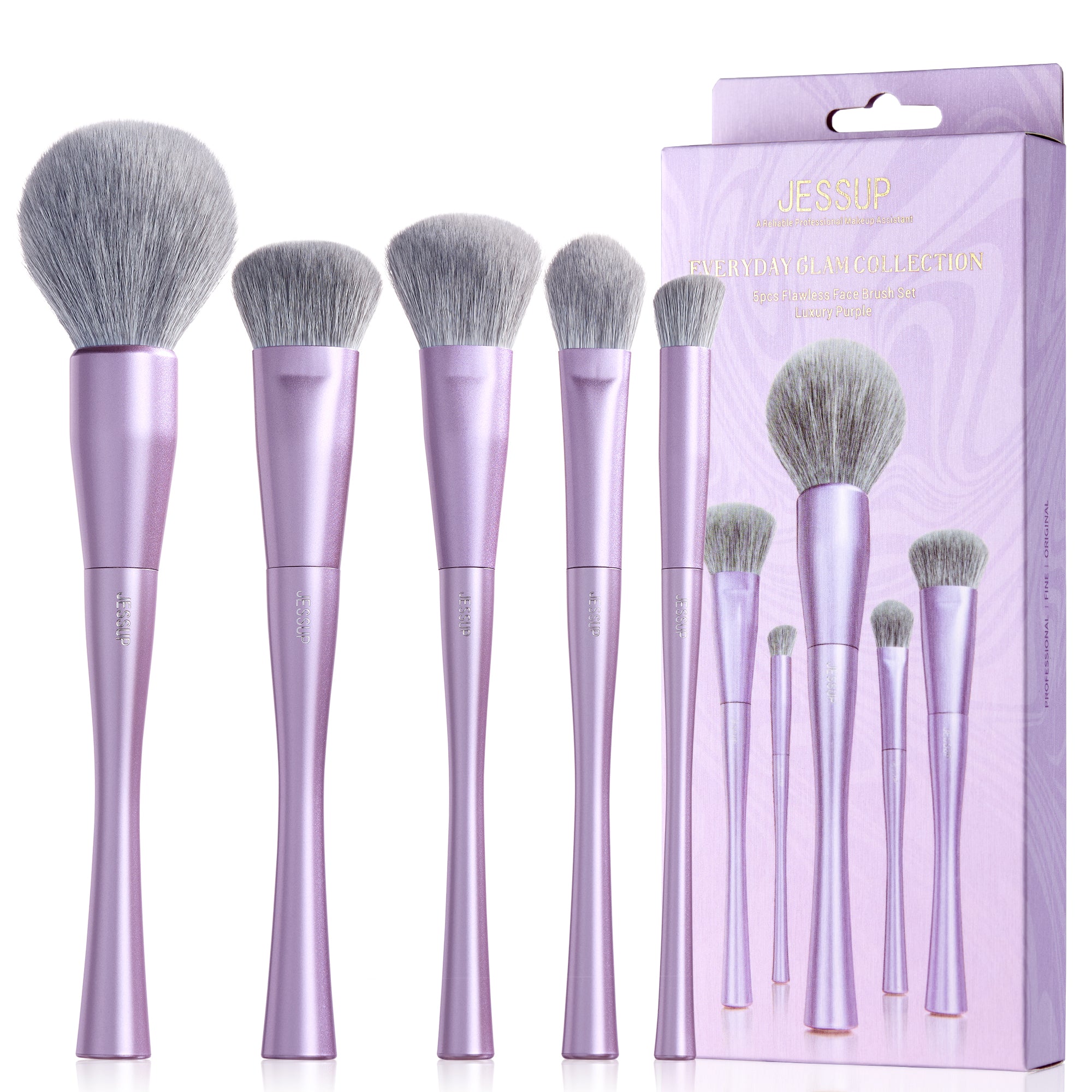 Jessup Luxury Purple Face Makeup Brush Set 5pcs – Jessup Beauty