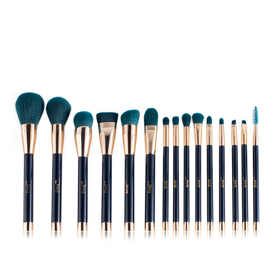 Green Makeup Brush Set 15 Pcs Makeup Brush Set | Jessup – Jessup Beauty