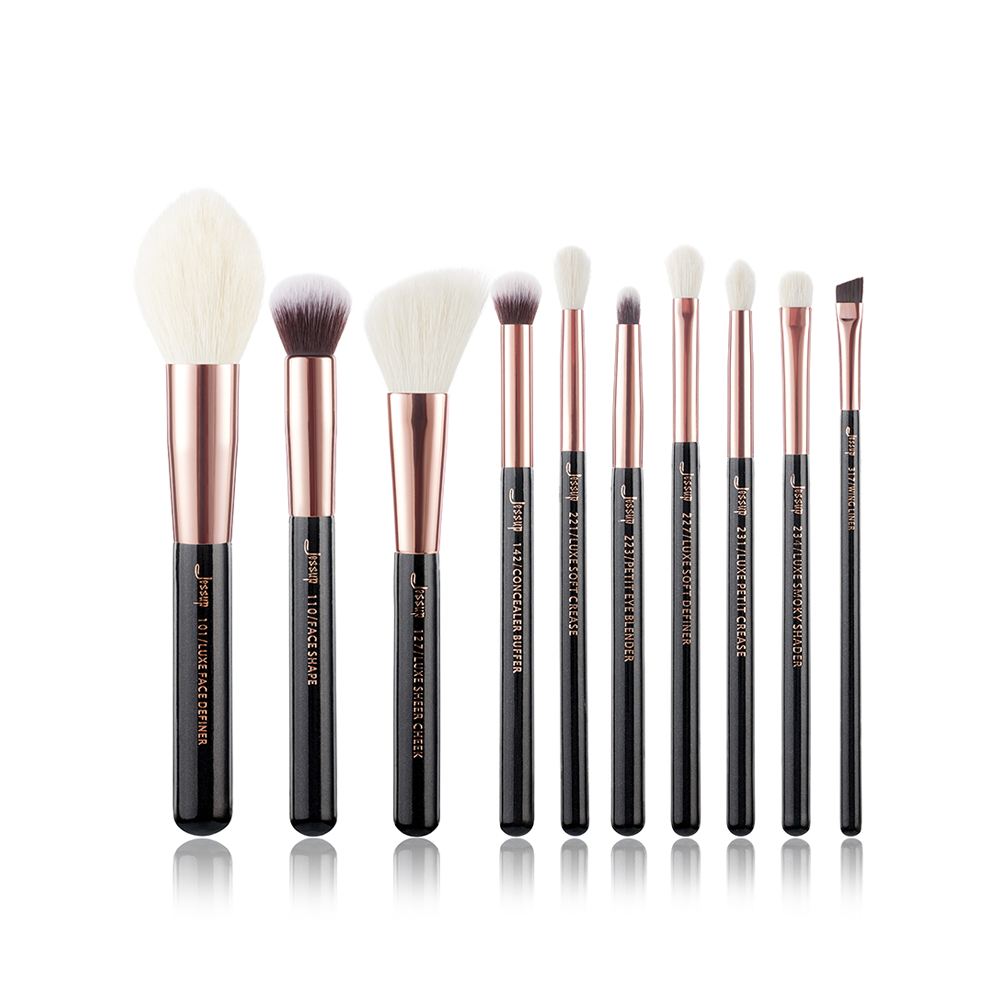 10 pcs Makeup Brush Set Full Face Essential Black | Jessup – Jessup Beauty