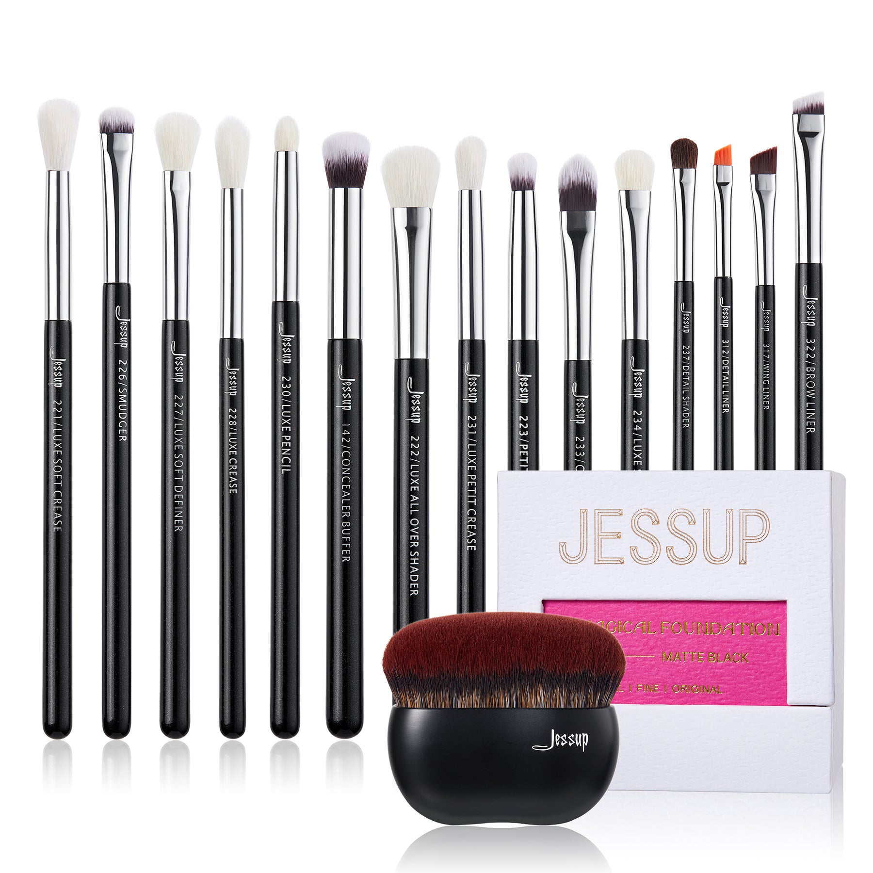 Best Eye Makeup Brush Set Eyeshadow Eyeliner Undereye 15 Pcs | Jessup ...